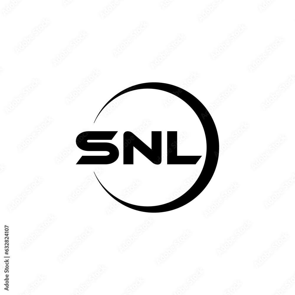 SNL letter logo design with white background in illustrator, cube logo ...