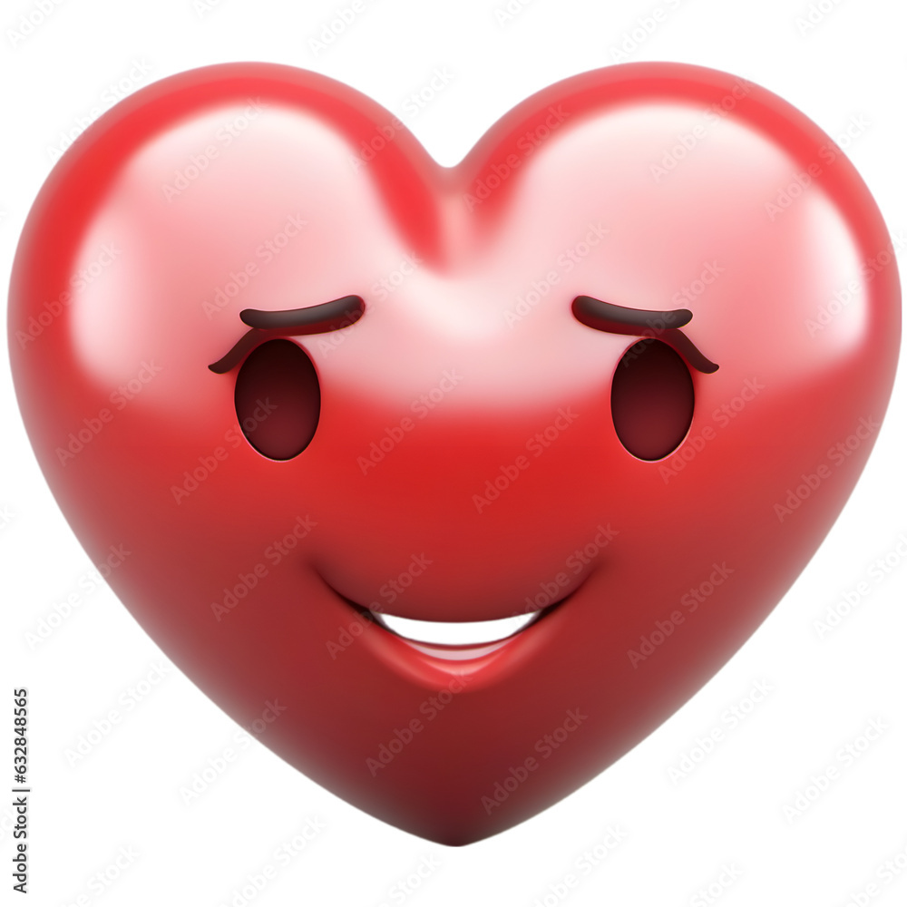Cute Heart Emoji Smile Face transparent Image Stock Illustration ...