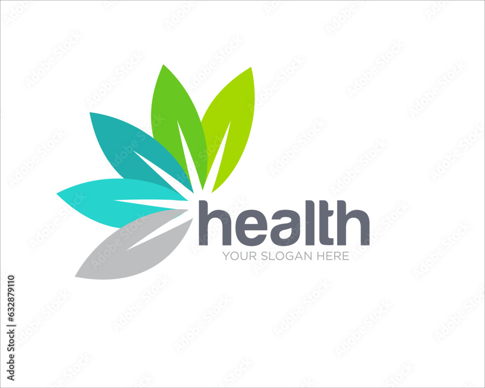 nature health logo designs for medical and clinical logo Stock Vector ...