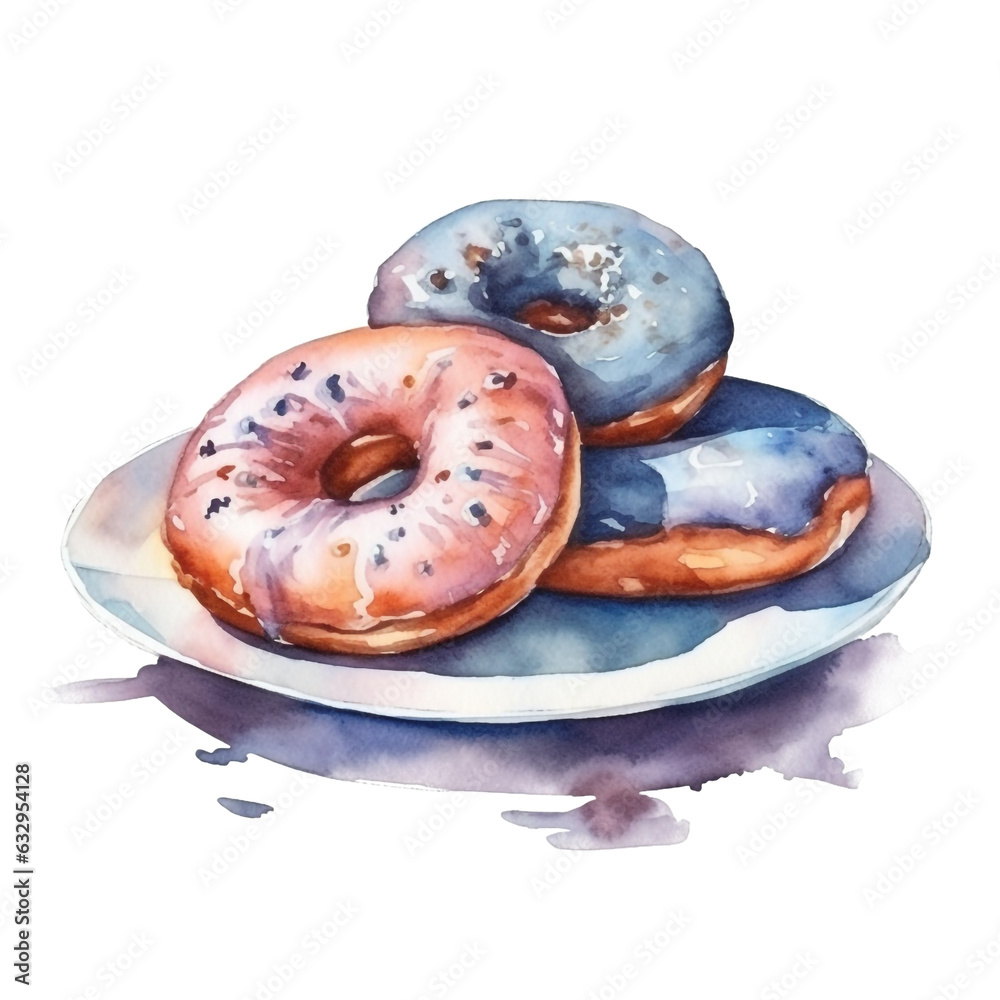 Ilustración de Stock Breakfast Clipart Watercolor Food Clipart Waffles ...