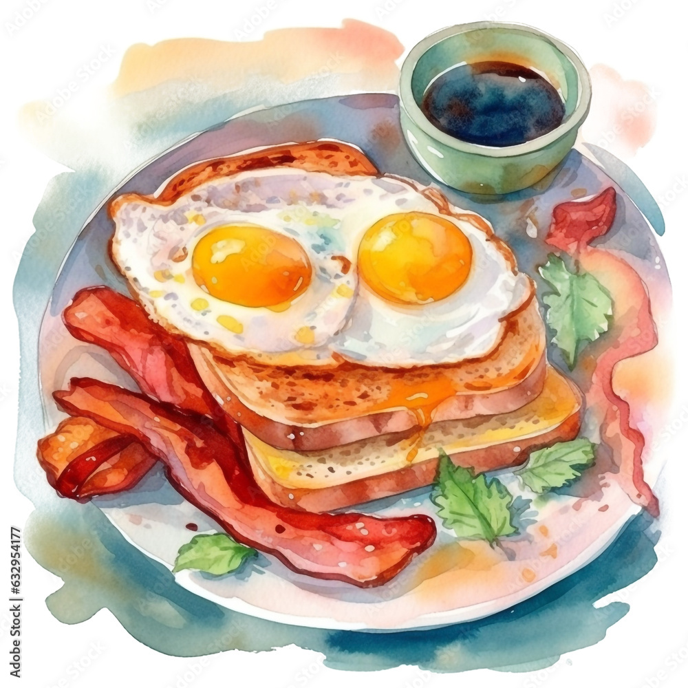 Breakfast Clipart Watercolor Food Clipart Waffles Pancakes Clipart ...