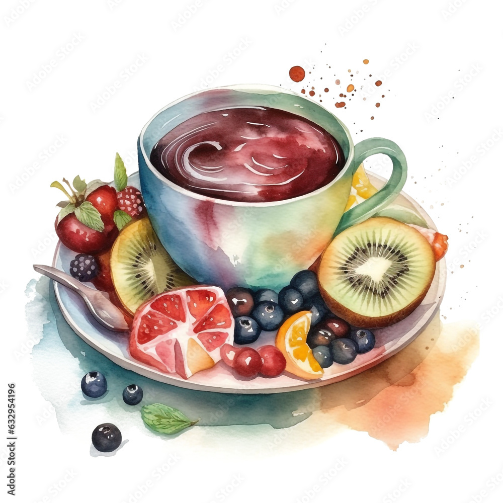 Ilustración de Stock Breakfast Clipart Watercolor Food Clipart Waffles ...
