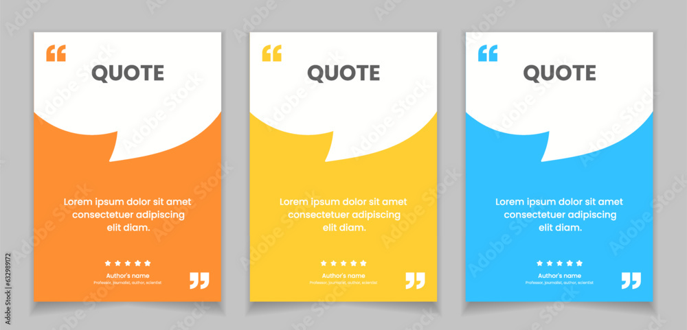 3D bubble testimonial banner, quote, infographic. Social media post ...