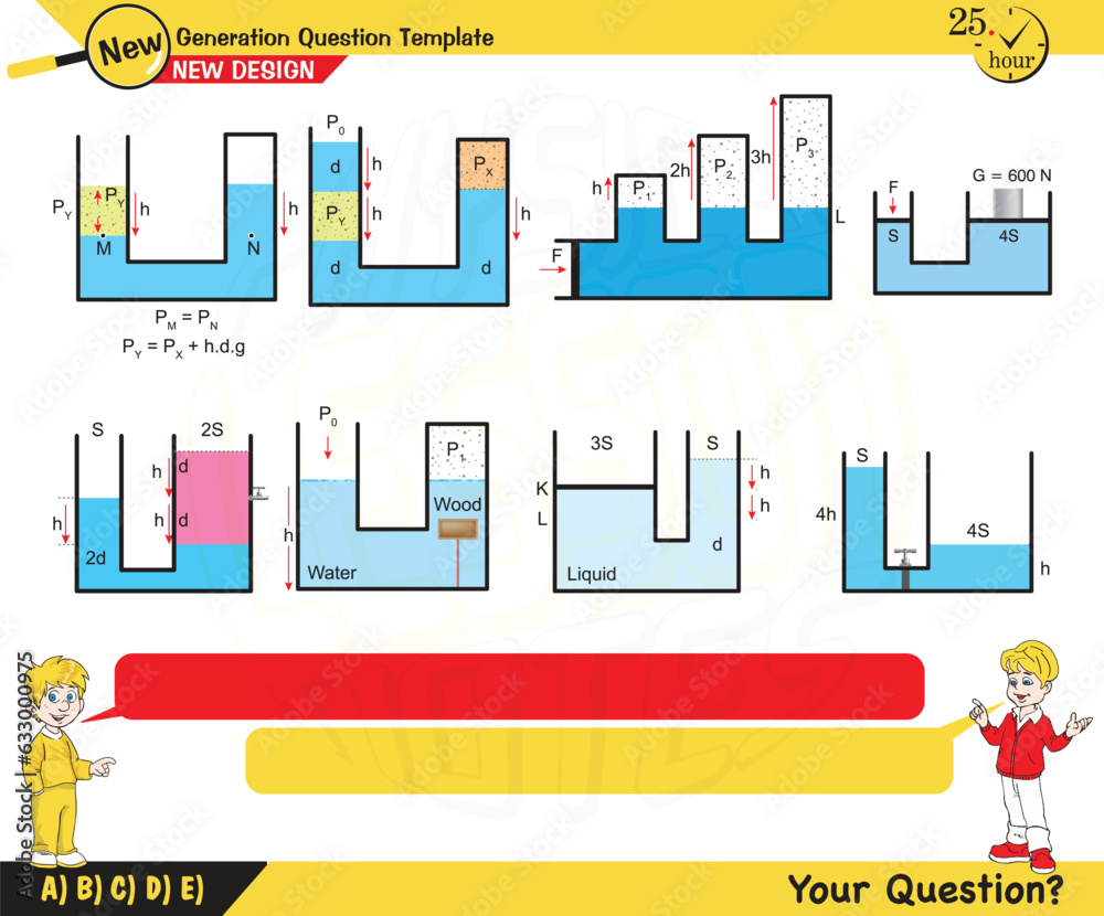 Physics, pressure and lifting force, archimedes principle, pressure of ...