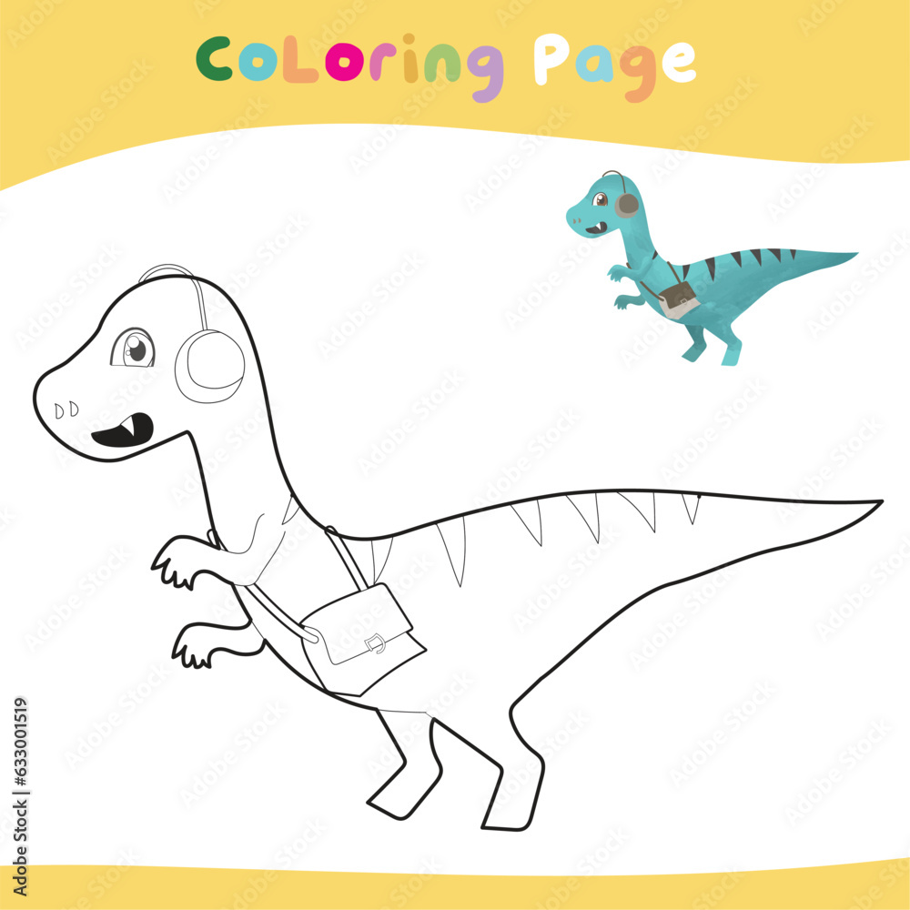 Educational printable coloring worksheet. Coloring dinosaur ...