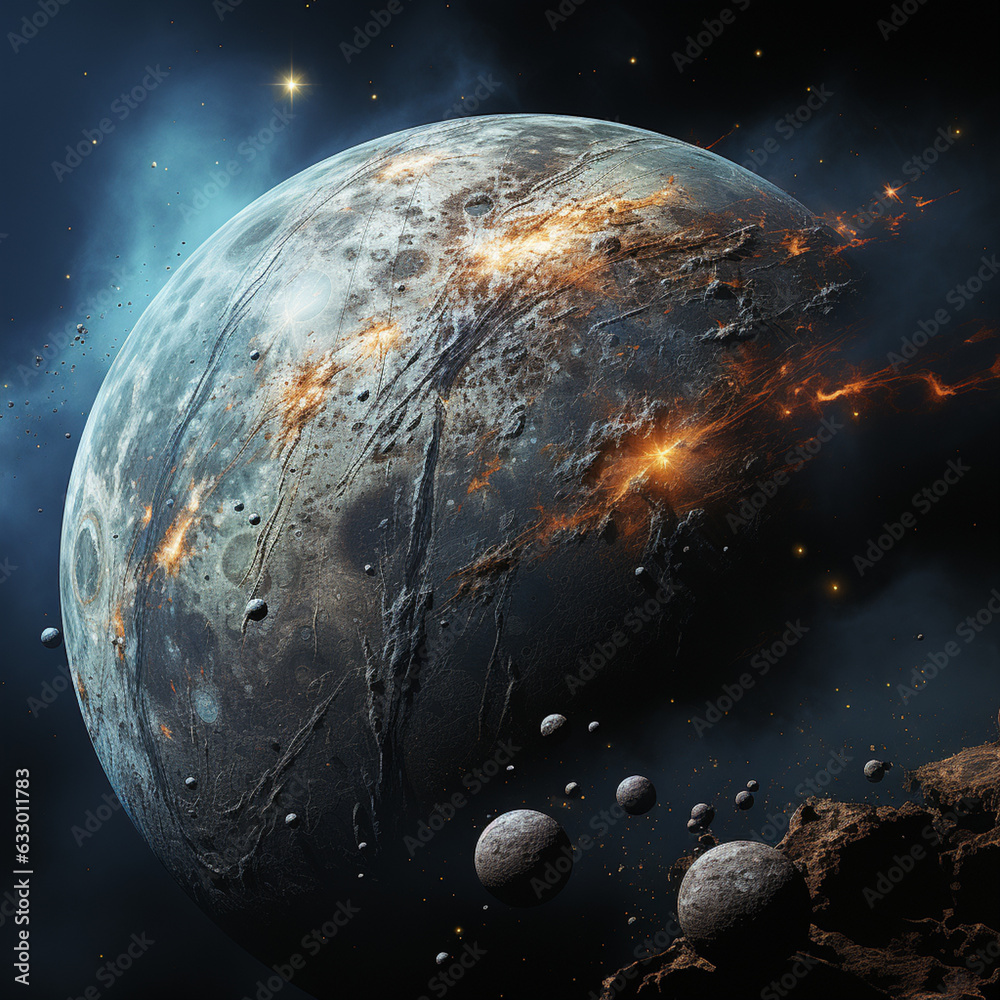 An image of Jupiter's moon Ganymede, showcasing its complex surface ...