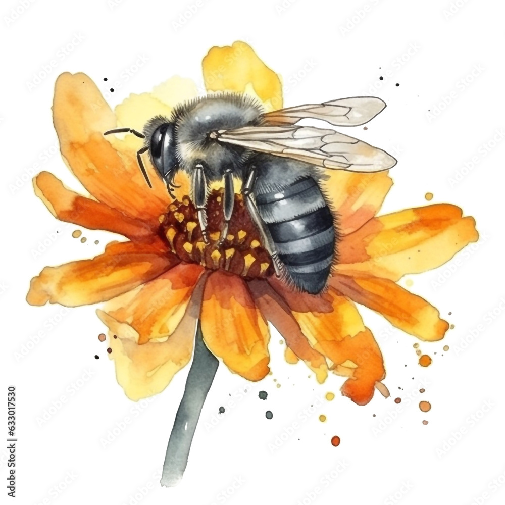 Watercolor Bumblebee Clipart Bee Summer Clipart Honeybee Clipart Honey ...