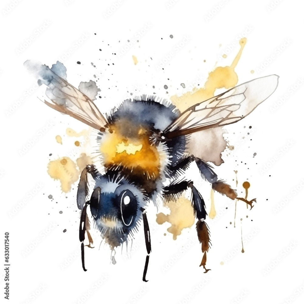 Watercolor Bumblebee Clipart Bee Summer Clipart Honeybee Clipart Honey ...