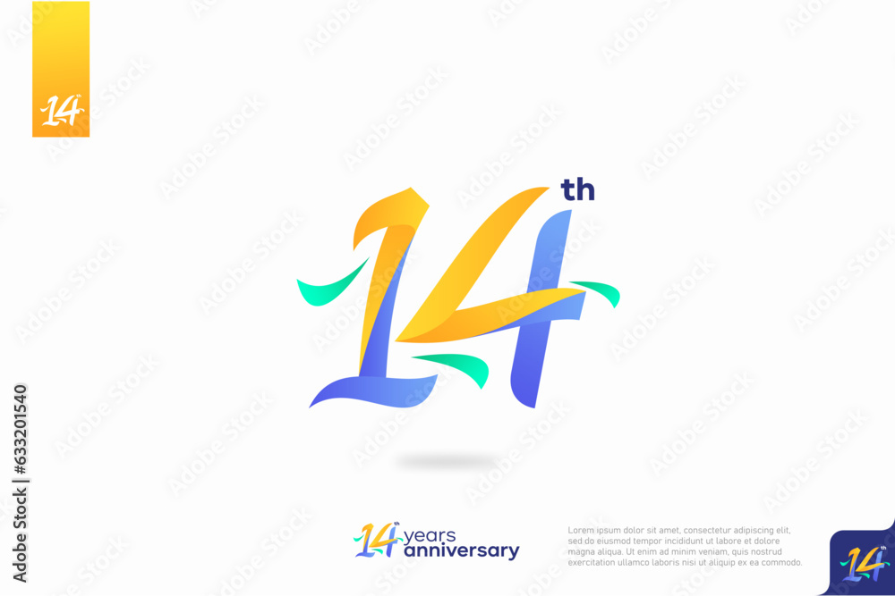Number 14 logo icon design, 14th birthday logo number, anniversary 14 ...