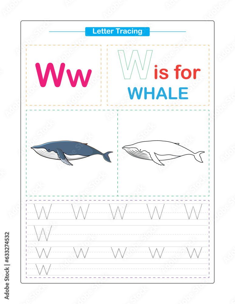 Uppercase and Lowercase. Cute children. Colorful ABC alphabet tracing ...