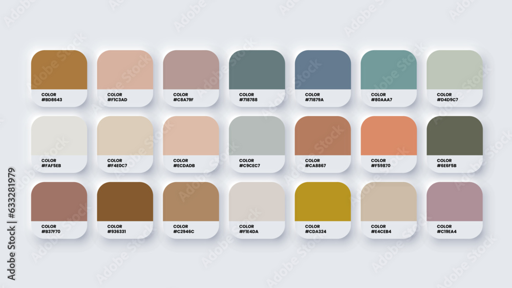 Vektor Color Palette, Procreate Color Swatches in RGB, HEX Colors ...