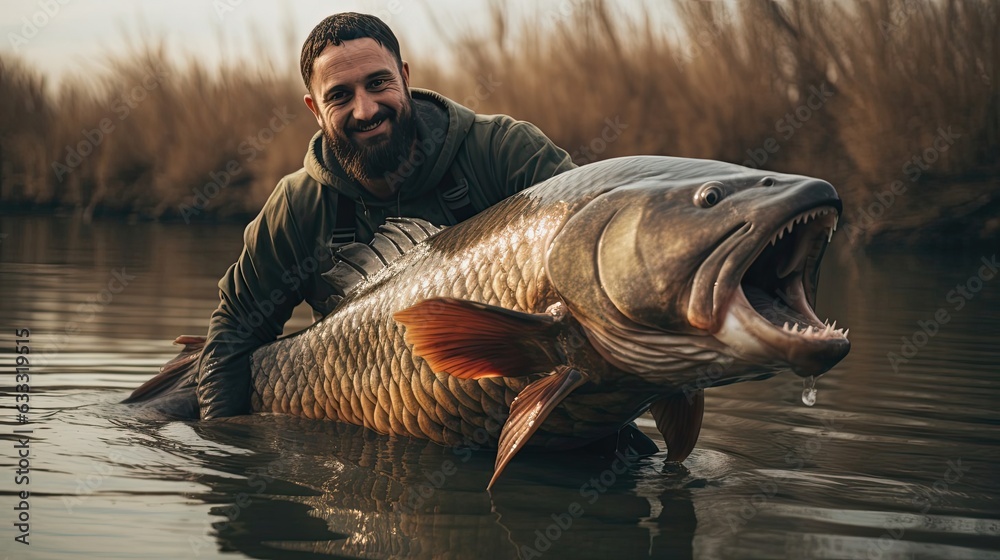 Trophy-sized fish, their achievement evident in their beaming smile and ...