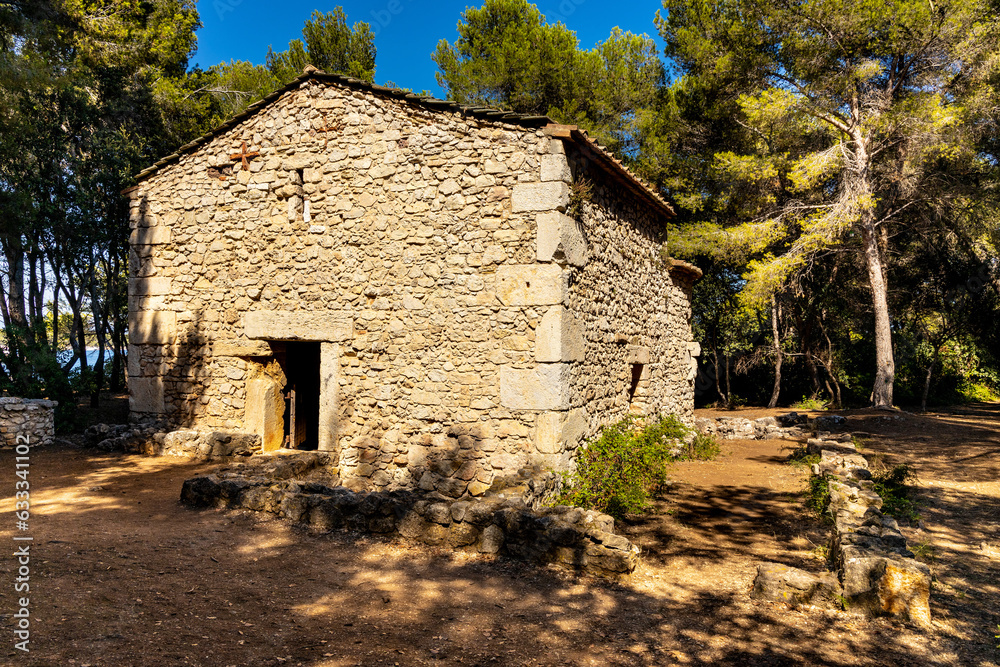 Chapelle de la Trinite stone Holy Trinity Chapel of Abbaye de Lerins ...