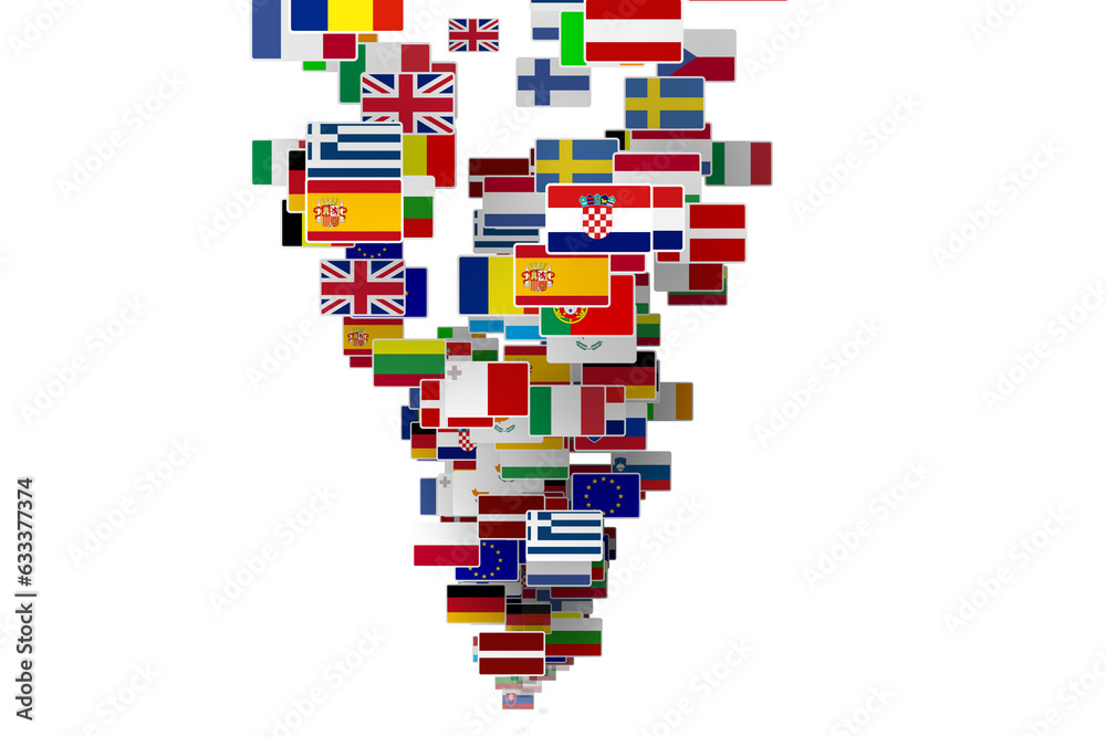 Digital png illustration of flags of different countries on transparent ...