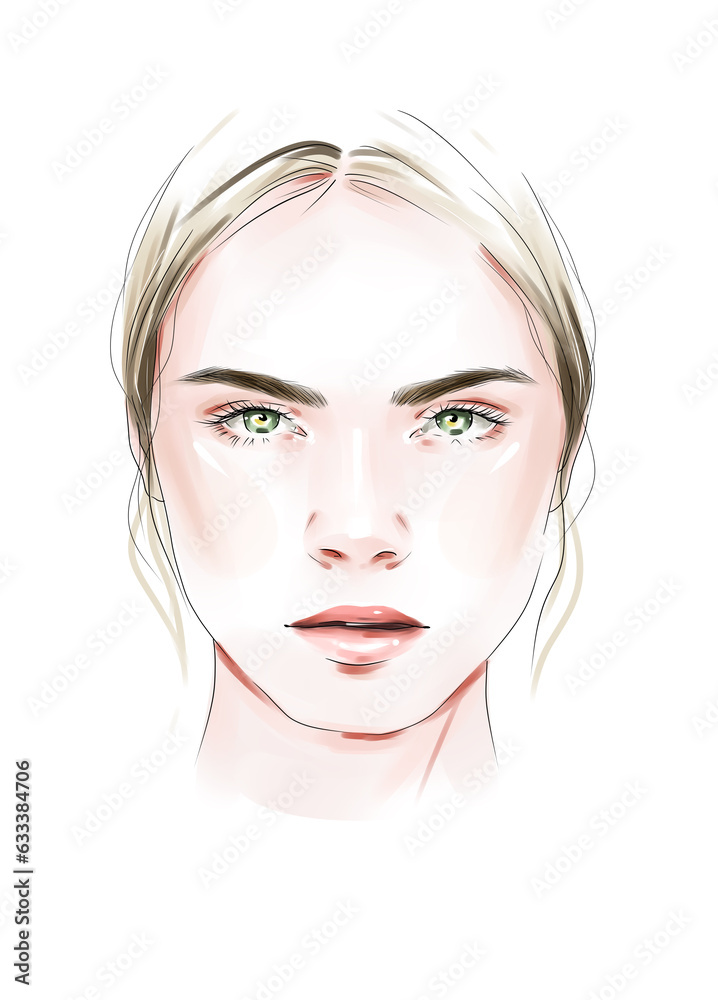 Makeup chart Style Guide. Various face look types schemes template ...