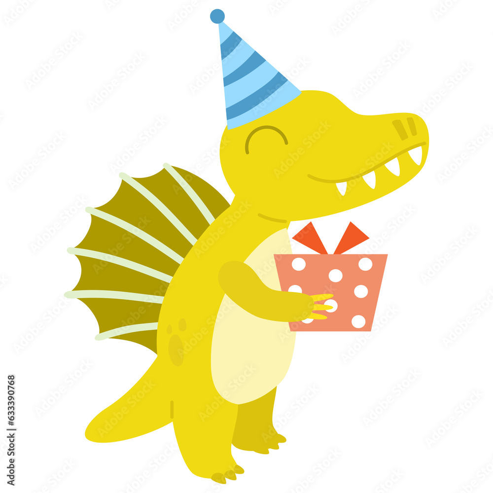 Dinosaur party Clipart. happy dino Stock Illustration | Adobe Stock
