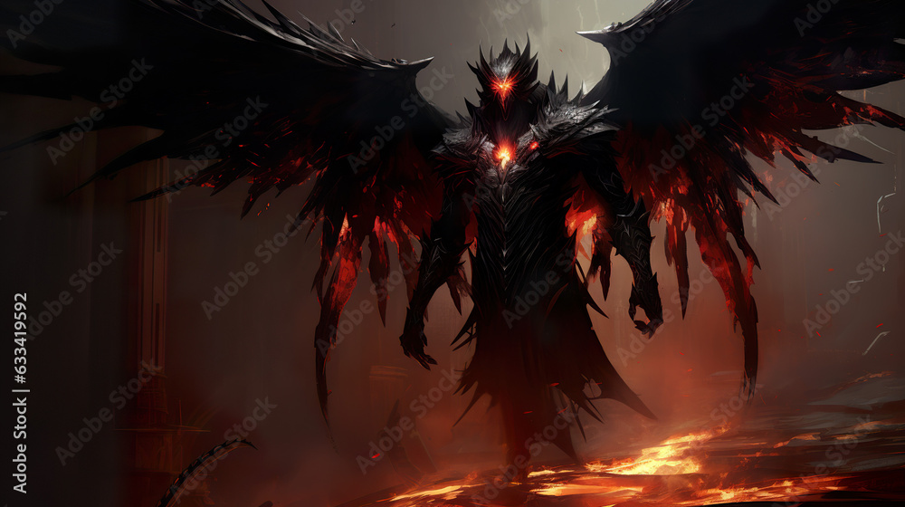 DnD Battlemap Shadowy winged demon with razor-sharp talons and horns ...