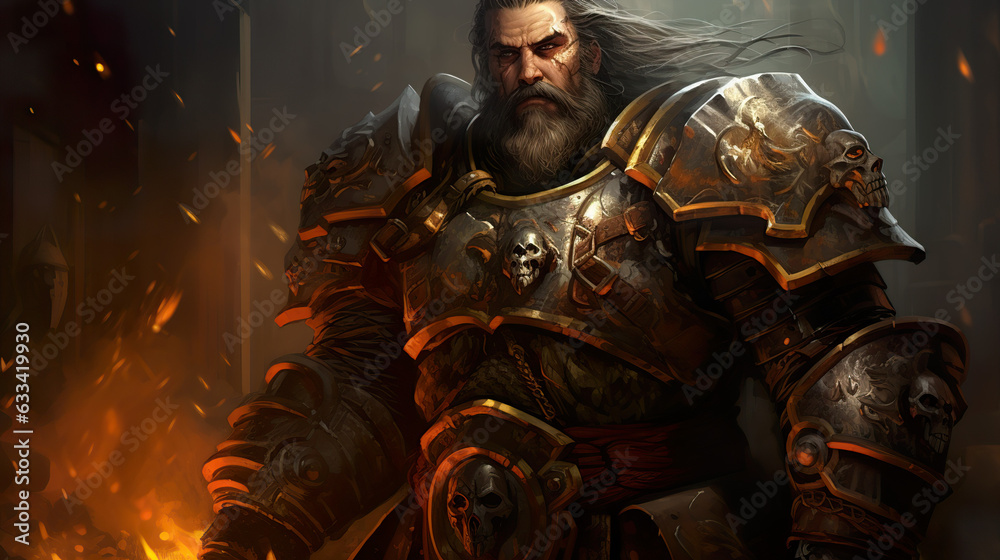 DnD Battlemap stoic, dwarven, paladin, shimmering, plate, armor Stock ...