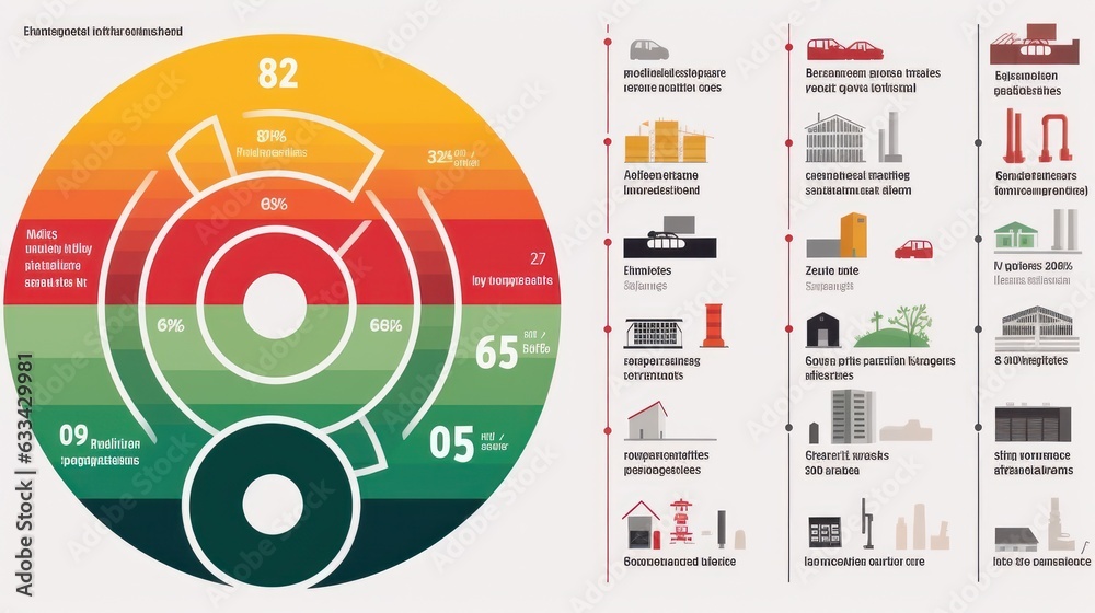 Schematic pie chart with colored sectors illustrating energy ...