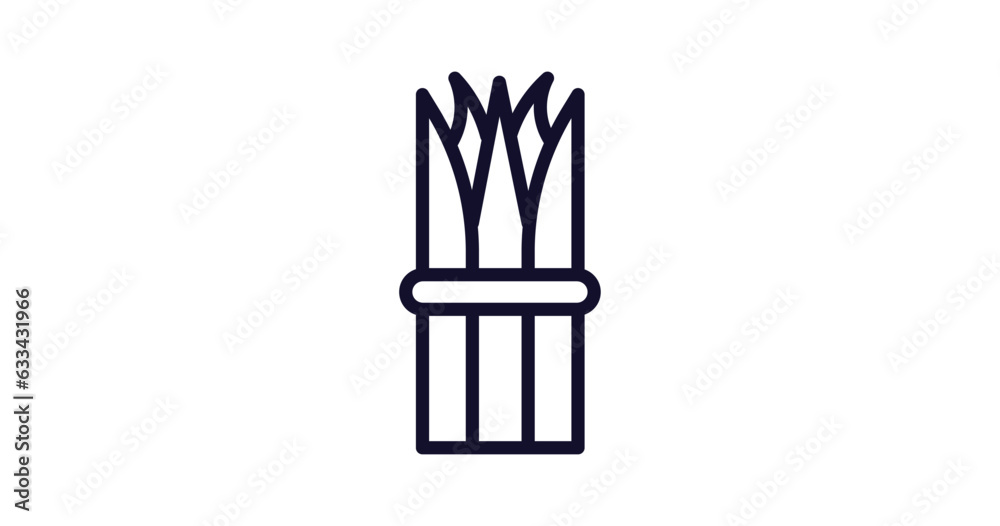 chives icon. Thin line chives icon from food collection. Outline vector ...