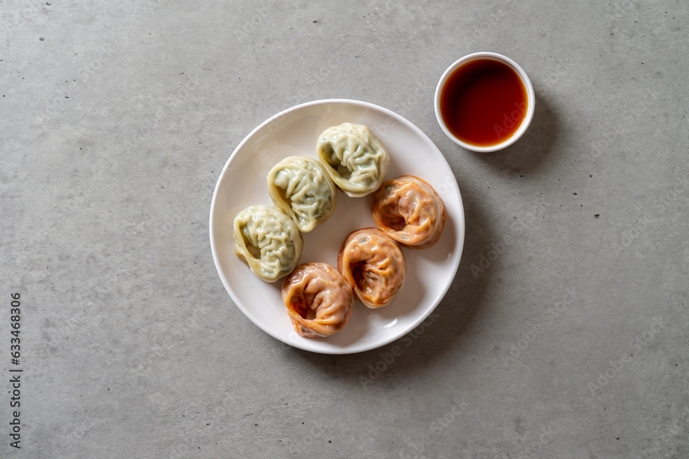 Foto de Stock Kalguksu Dumpling Seafood Dumpling Hot Pot noodle Korean ...