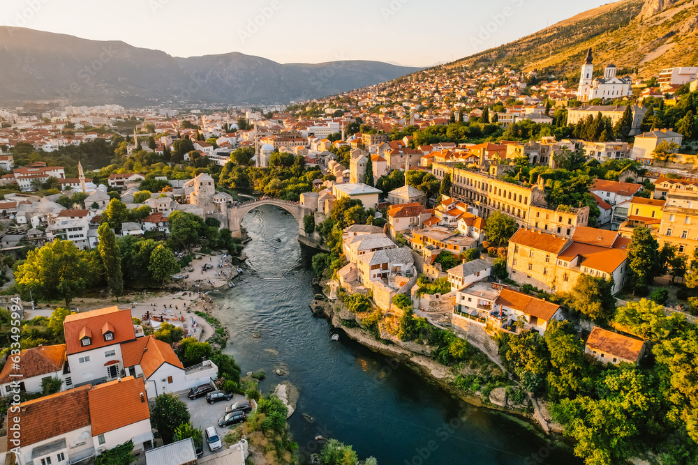Historical Mostar Bridge known also as Stari Most or Old Bridge in ...