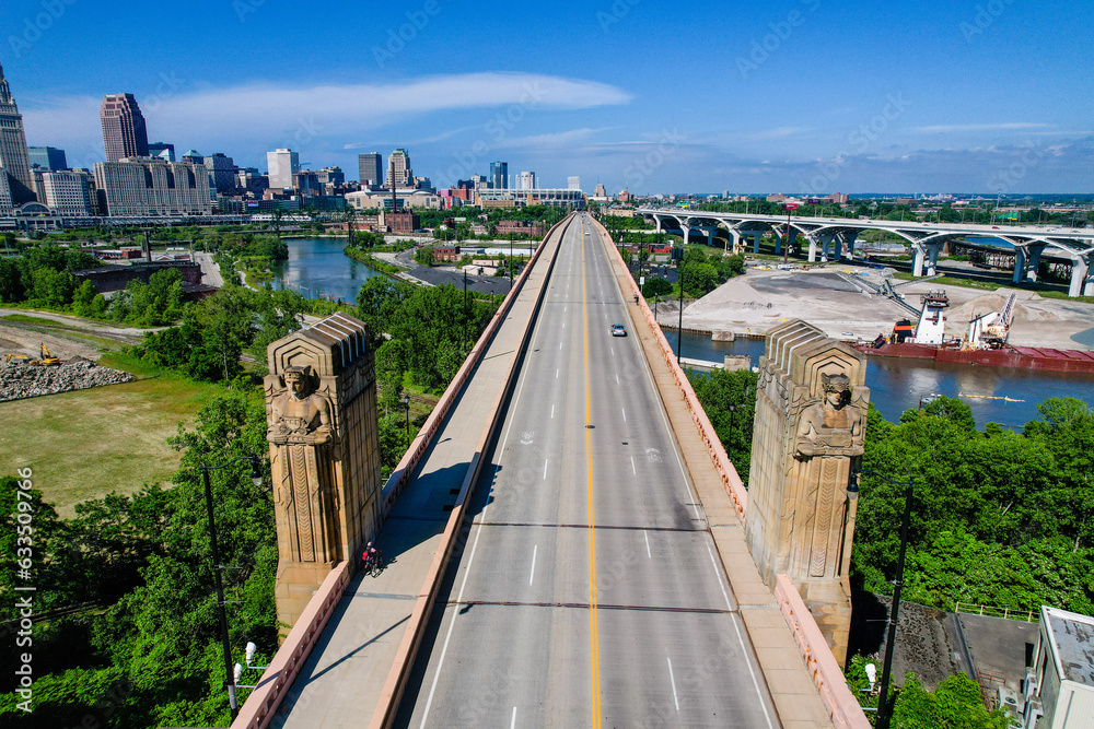 Two giant Art Deco "Guardians of Traffic" statues on each side of the ...