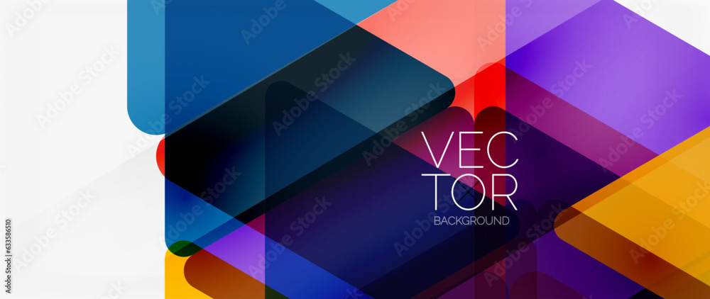 Abstract background. Color transparent triangles in mosaic style with ...