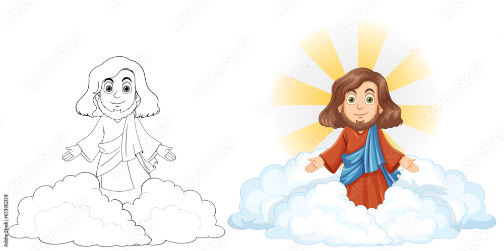 Jesus Christ Outline for Colouring Stock Vector | Adobe Stock