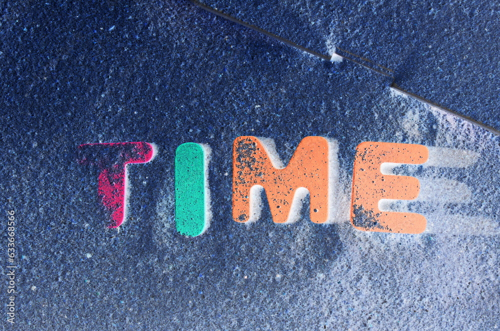 Word time Futuristic space effect Concept of transience of life Time ...