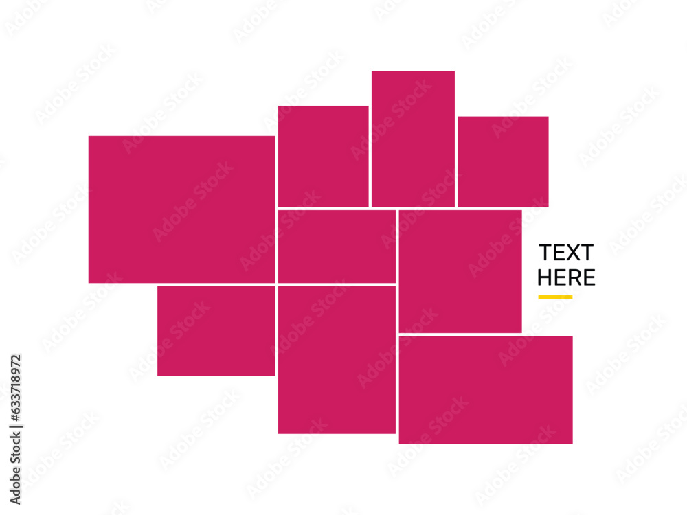9 photos collage template, photo collage template vector Stock Vector ...