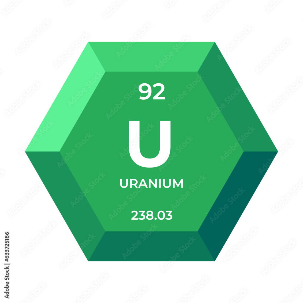 Uranium is chemical element number 92 of the Actinide group. Icon of ...