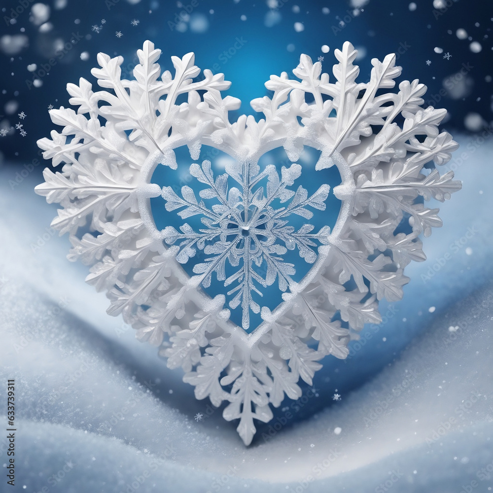 Capture the essence of love with a 3D snow heart bearing a handwritten ...