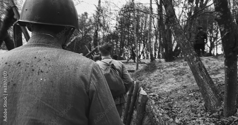 Re-enactors Dressed As Soviet Russian Soldiers take up fighting ...