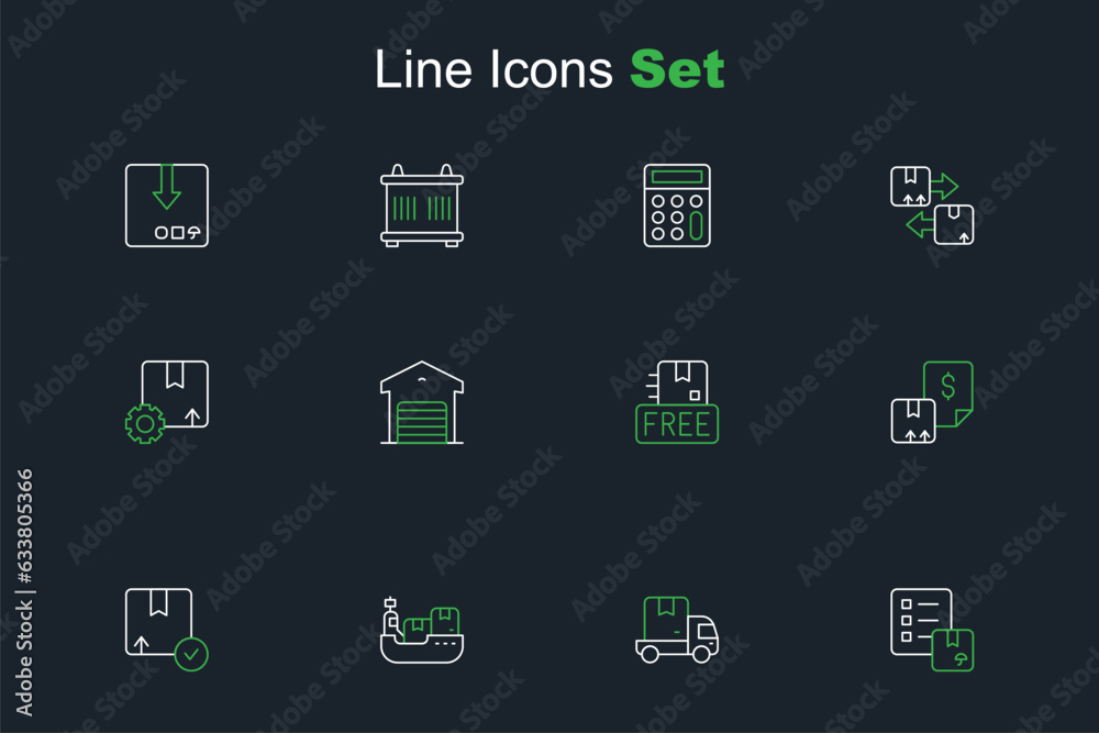 Set line Verification of delivery list, Delivery cargo truck, Cargo ...
