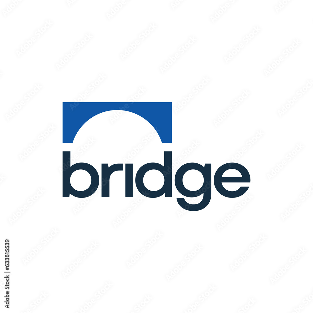 bridge logo with wordmark concept and simple design for brand identity ...
