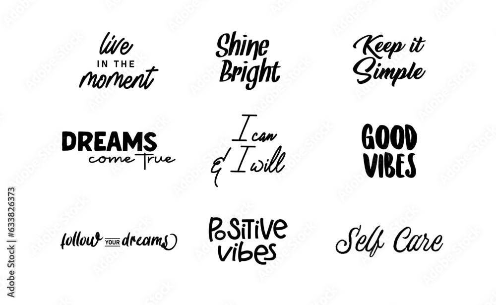 Inspirational and motivational quotes. Calligraphic lettering inspiring ...