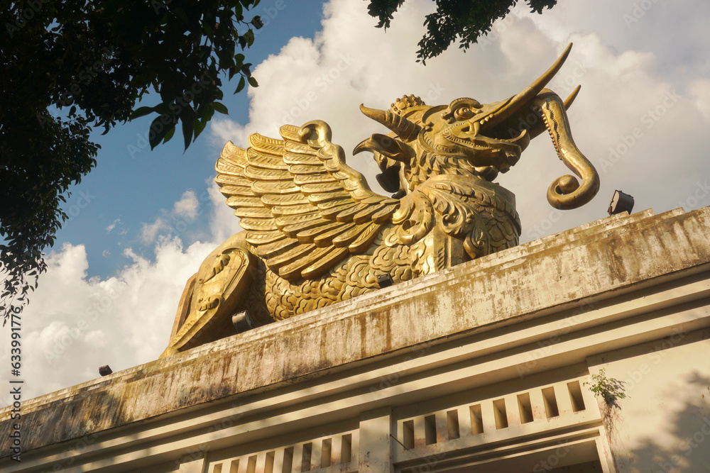 Lembuswana statue, mythological animal who has head of lion with crown ...