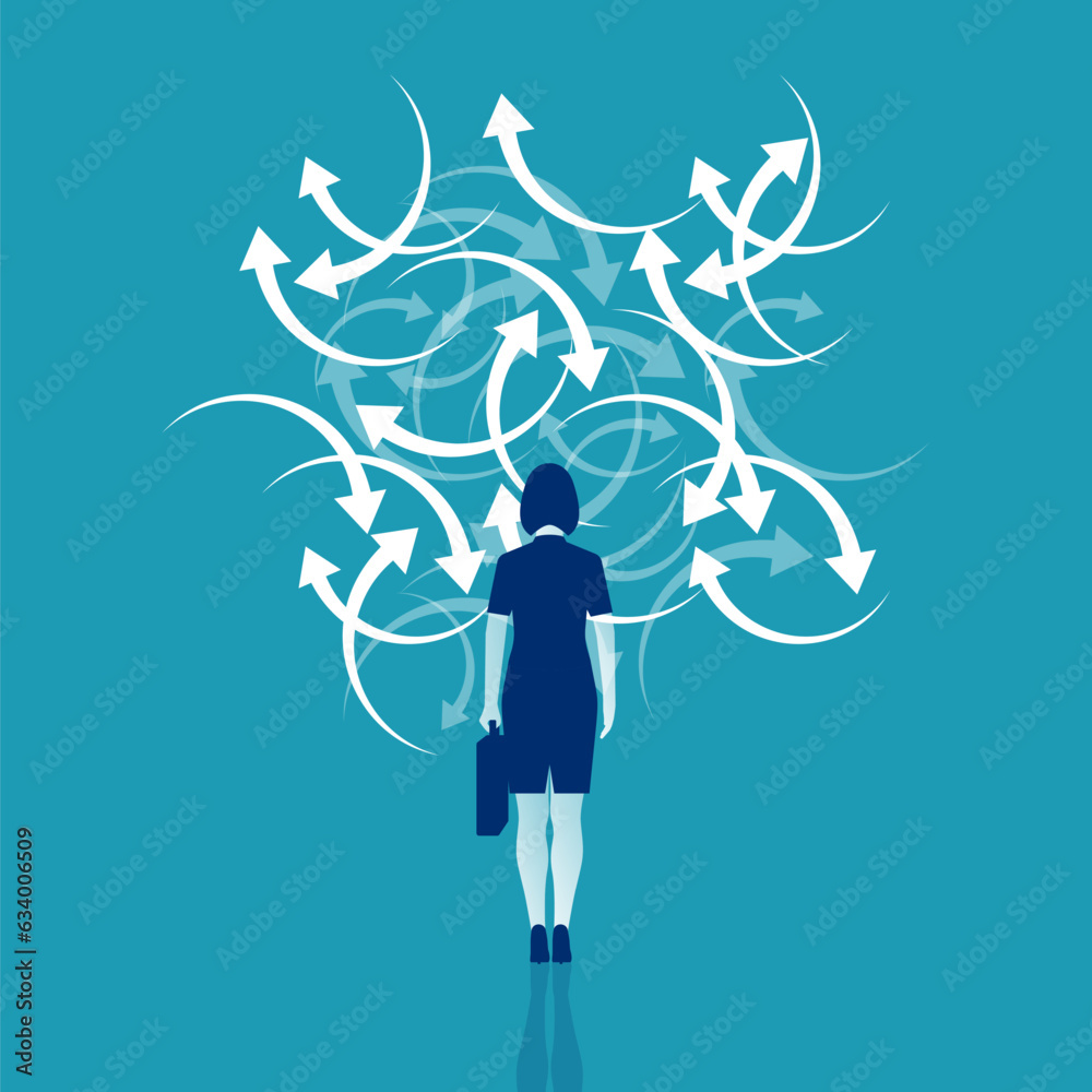 Confused direction. Confusion concept. Vector illustration flat design ...