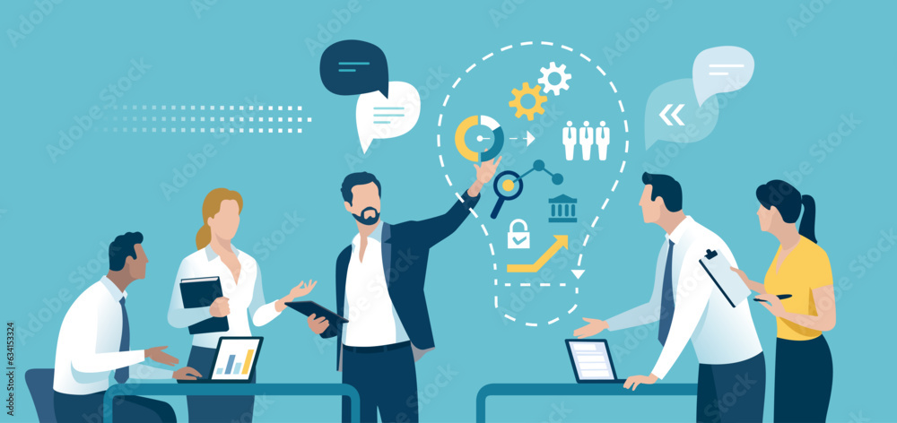 The idea. Discussion about a new business project. Brainstorming ...