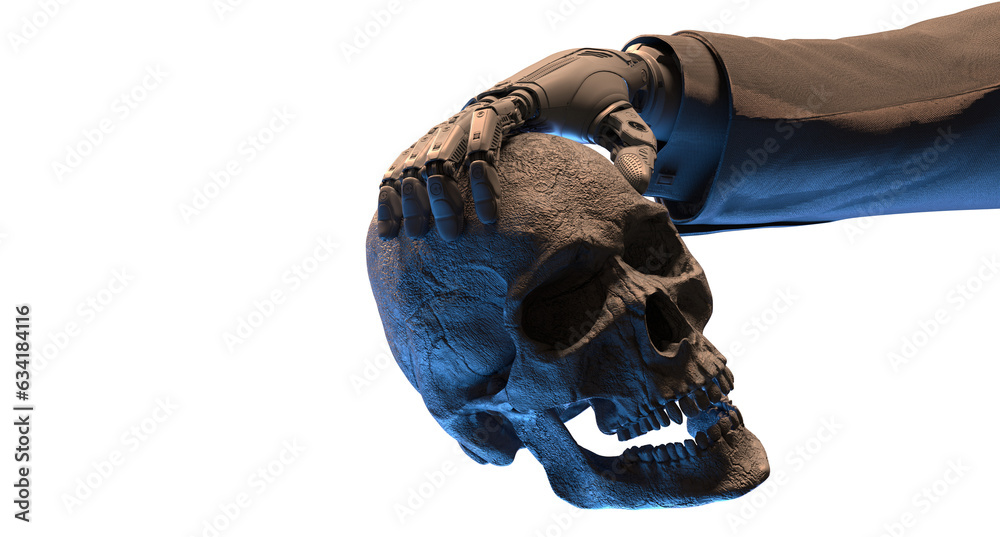 Detailed 3d render of Robot vs menkind, Cybernetic arm in sleeve of ...