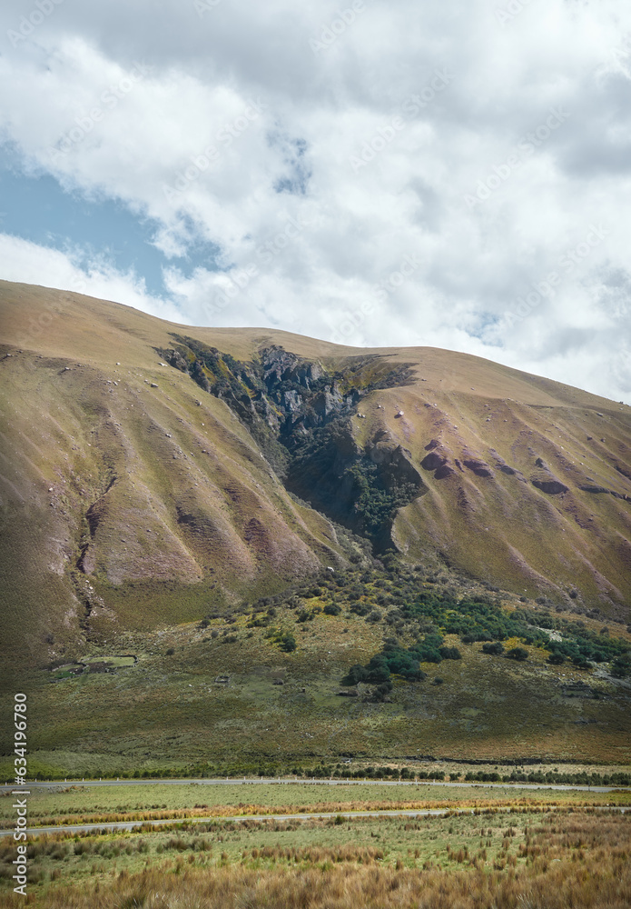 Natural formation on the hill where the outline of the map of Peru is ...