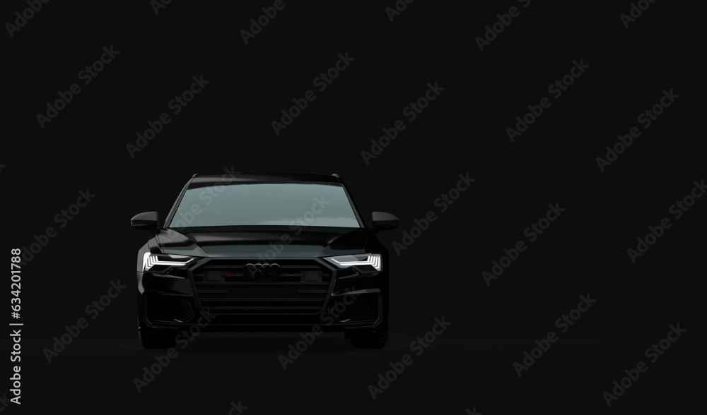 Audi rs6 avant car. 3d render on audi, cars, speed, movement. Black ...