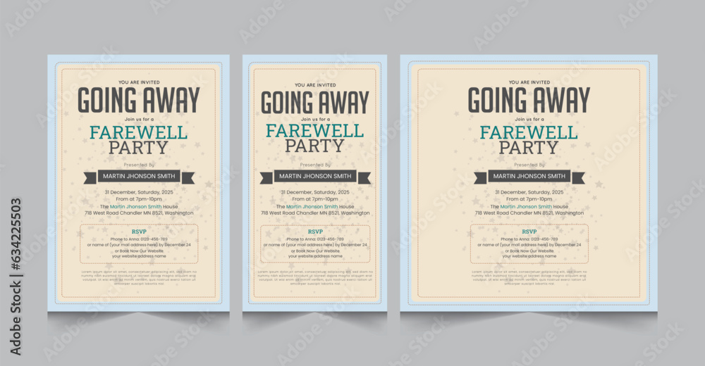 Going away party invitaion templates, farewell party a4 poster and ...