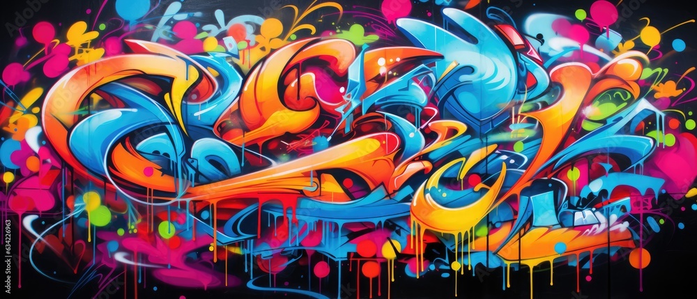 Vibrant colors come alive in this street art mural, expressing the ...