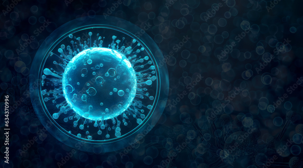 Artistic representation of a human embryo. A scanning electron ...