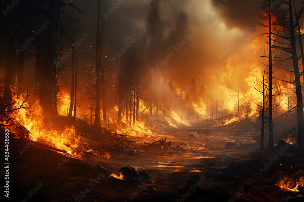 Devastating phenomenon of wildfires. The power and destructive nature ...