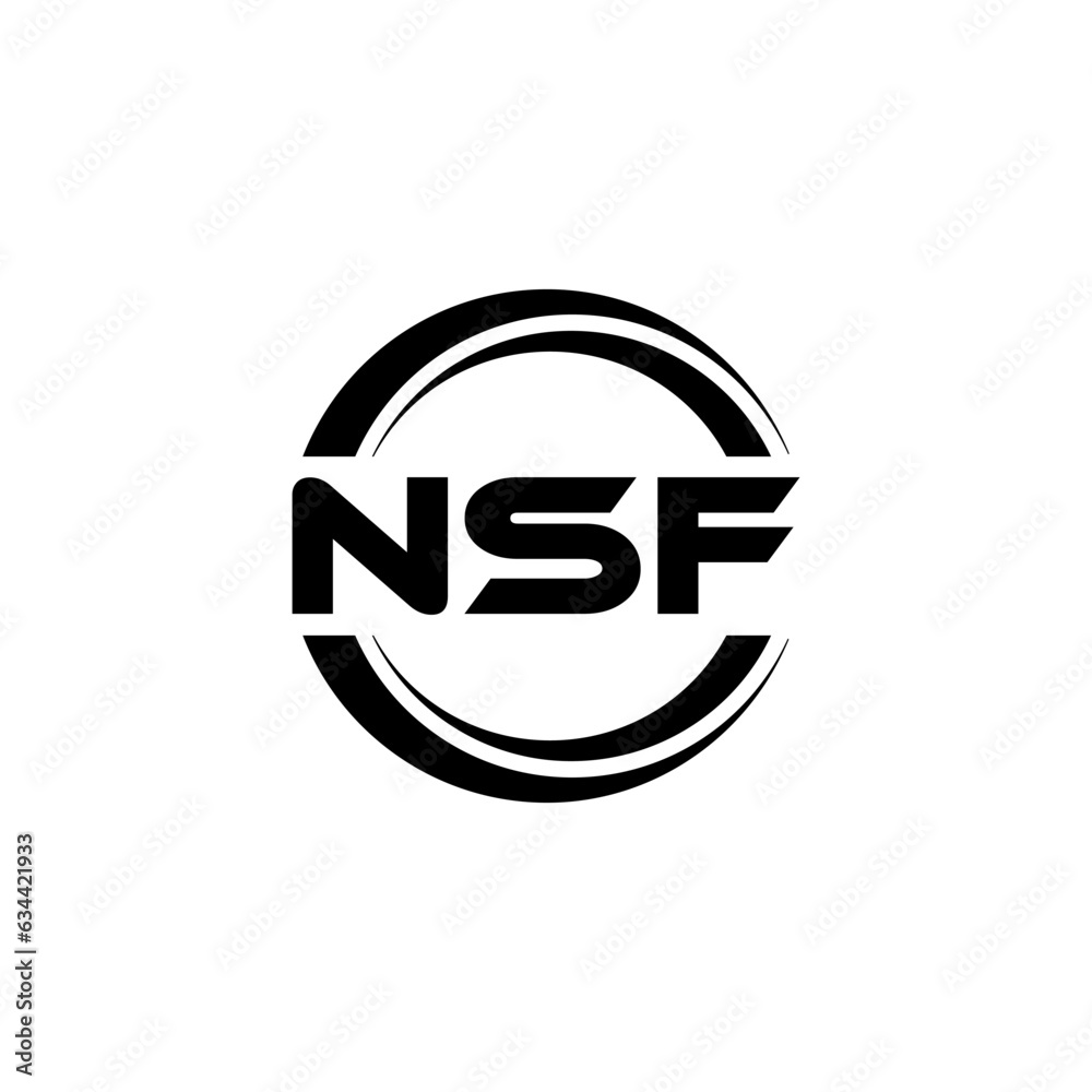 NSF letter logo design with white background in illustrator, vector ...