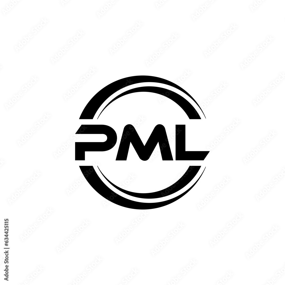 PML letter logo design with white background in illustrator, vector ...