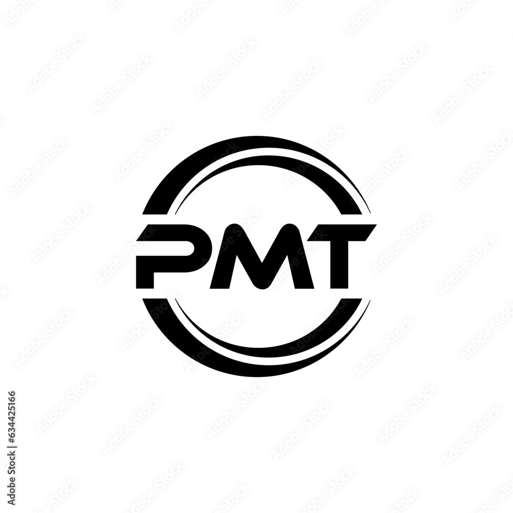 PMT letter logo design with white background in illustrator, vector ...